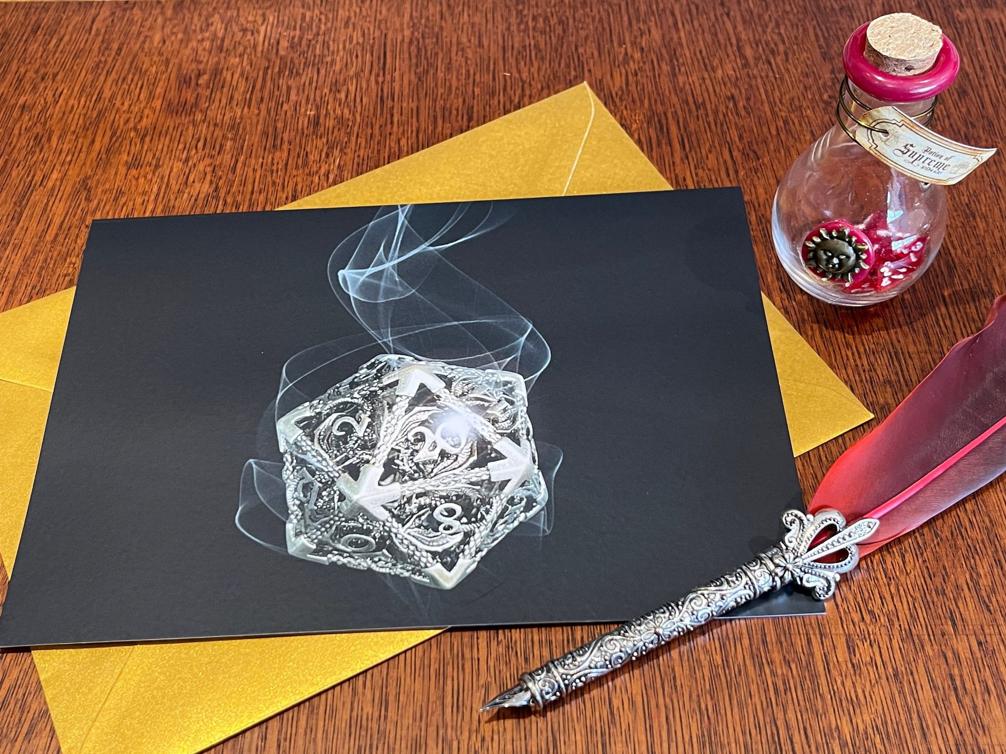 D20 Metal Greeting Card A5 Dungeons and Dragons