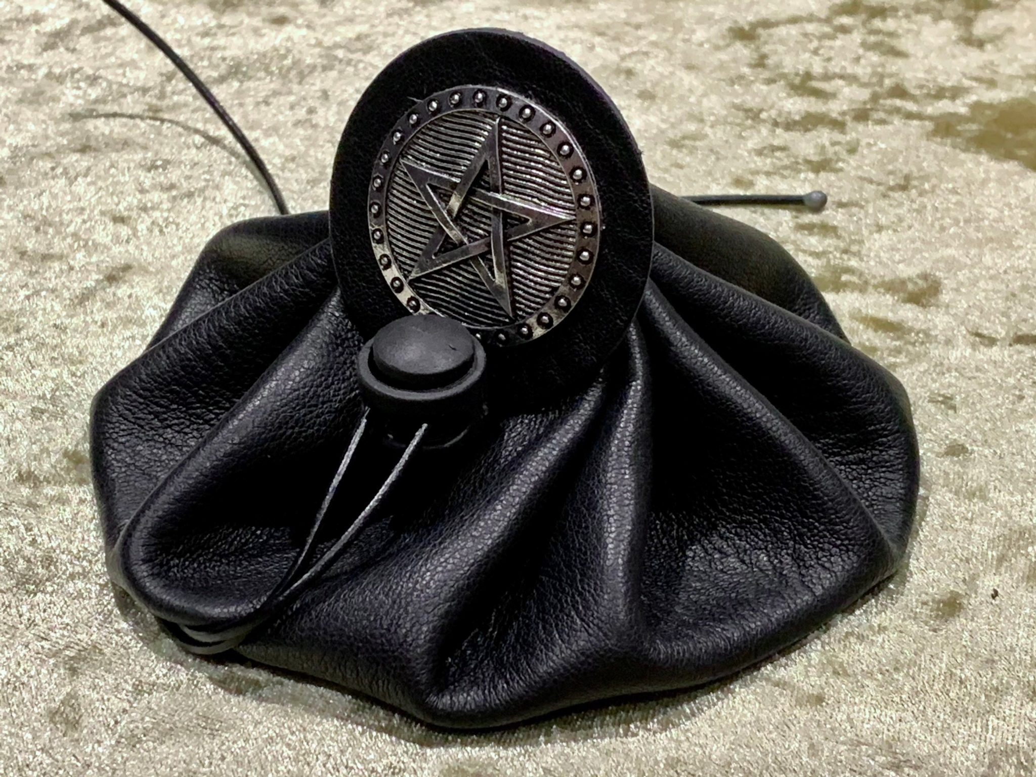 Pentacle, Wicca, Dungeons & Dragons Leather Fantasy Dice Bag Dicebag