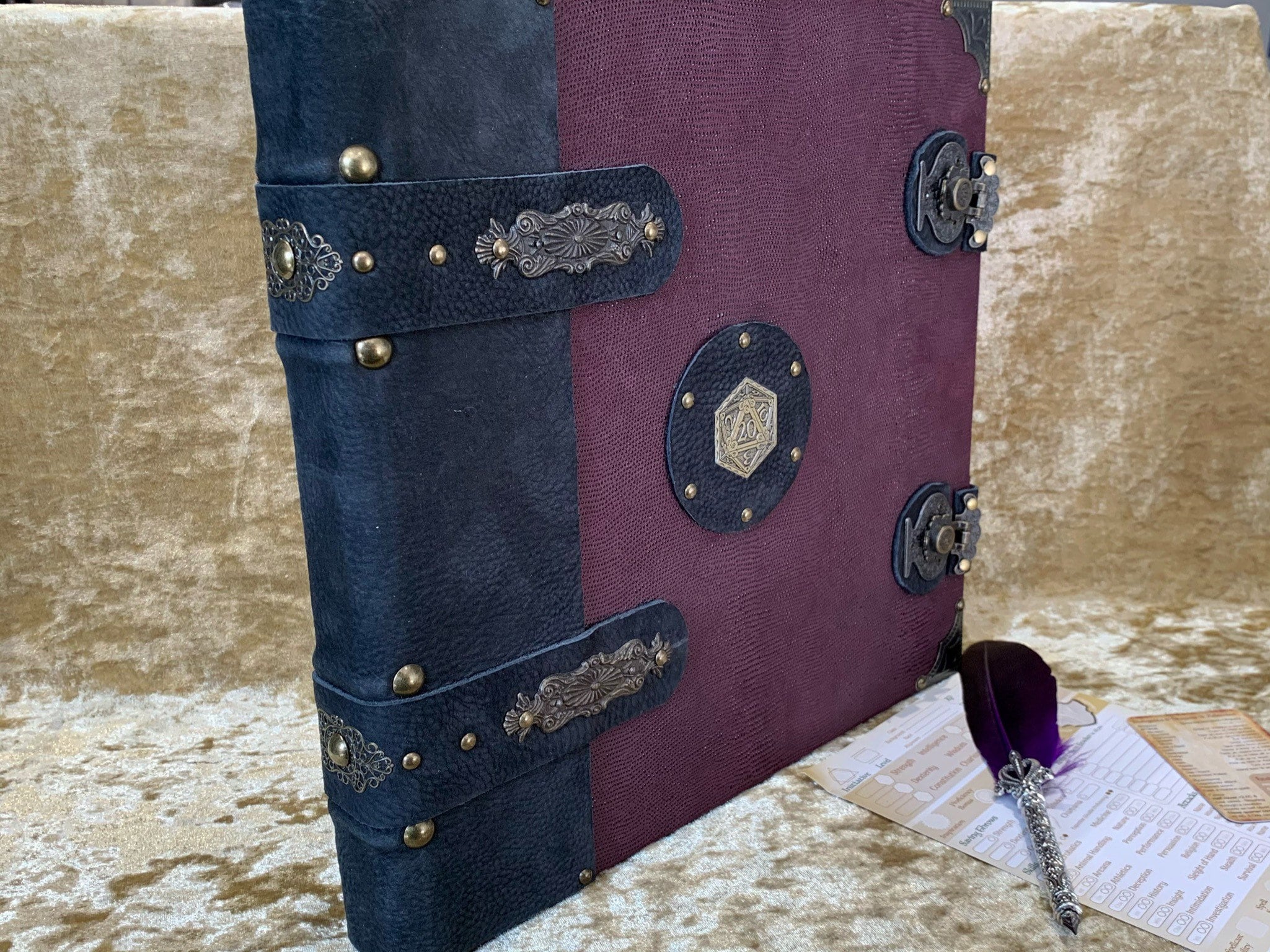 DM Screen Book Crit D20 Coin Story Book Genuine Leather Tome Dungeon ...