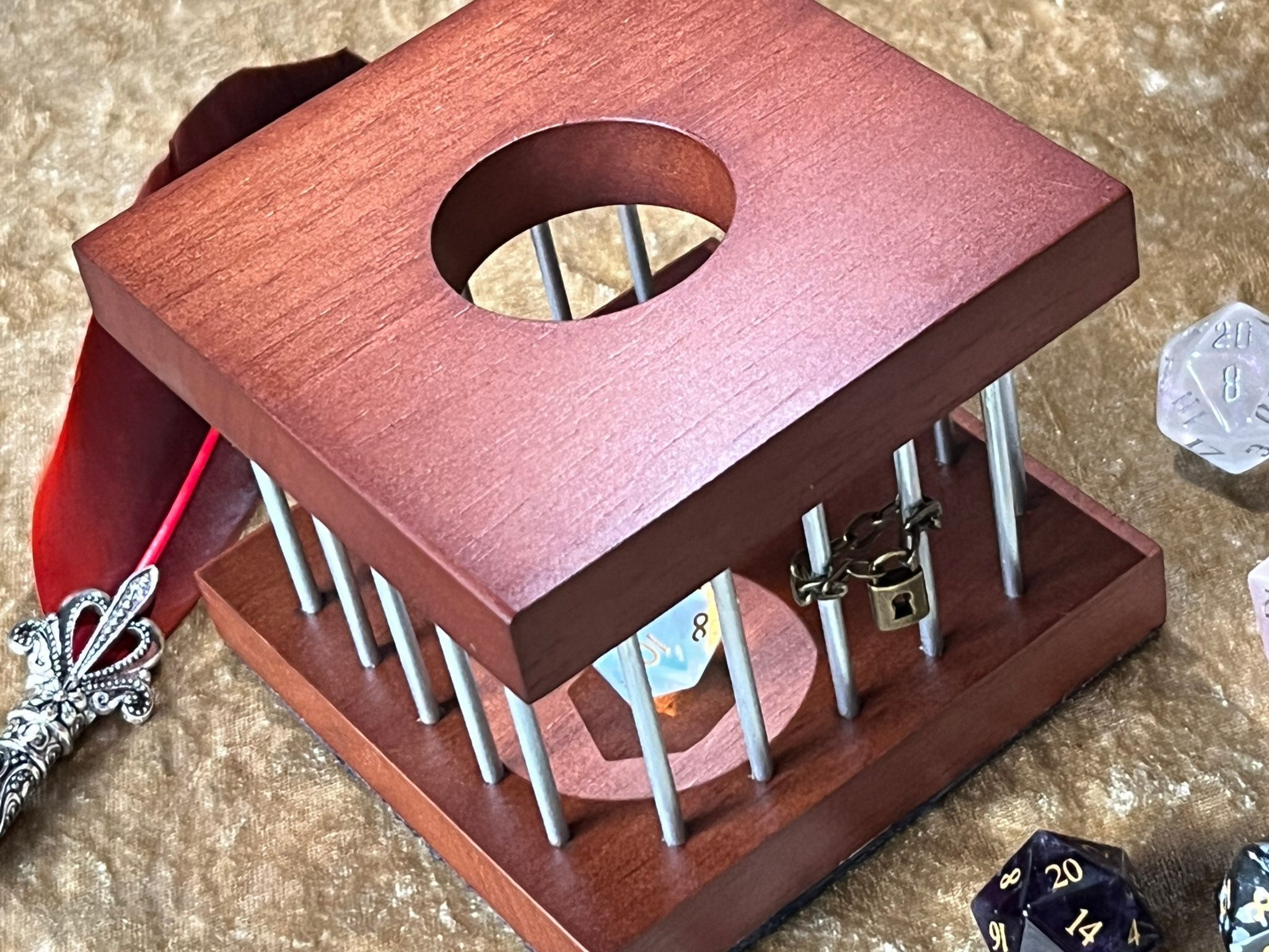 Dungeons and Dragons Hardwood Dice Jail DnD Handmade Pathfinder Wooden ...