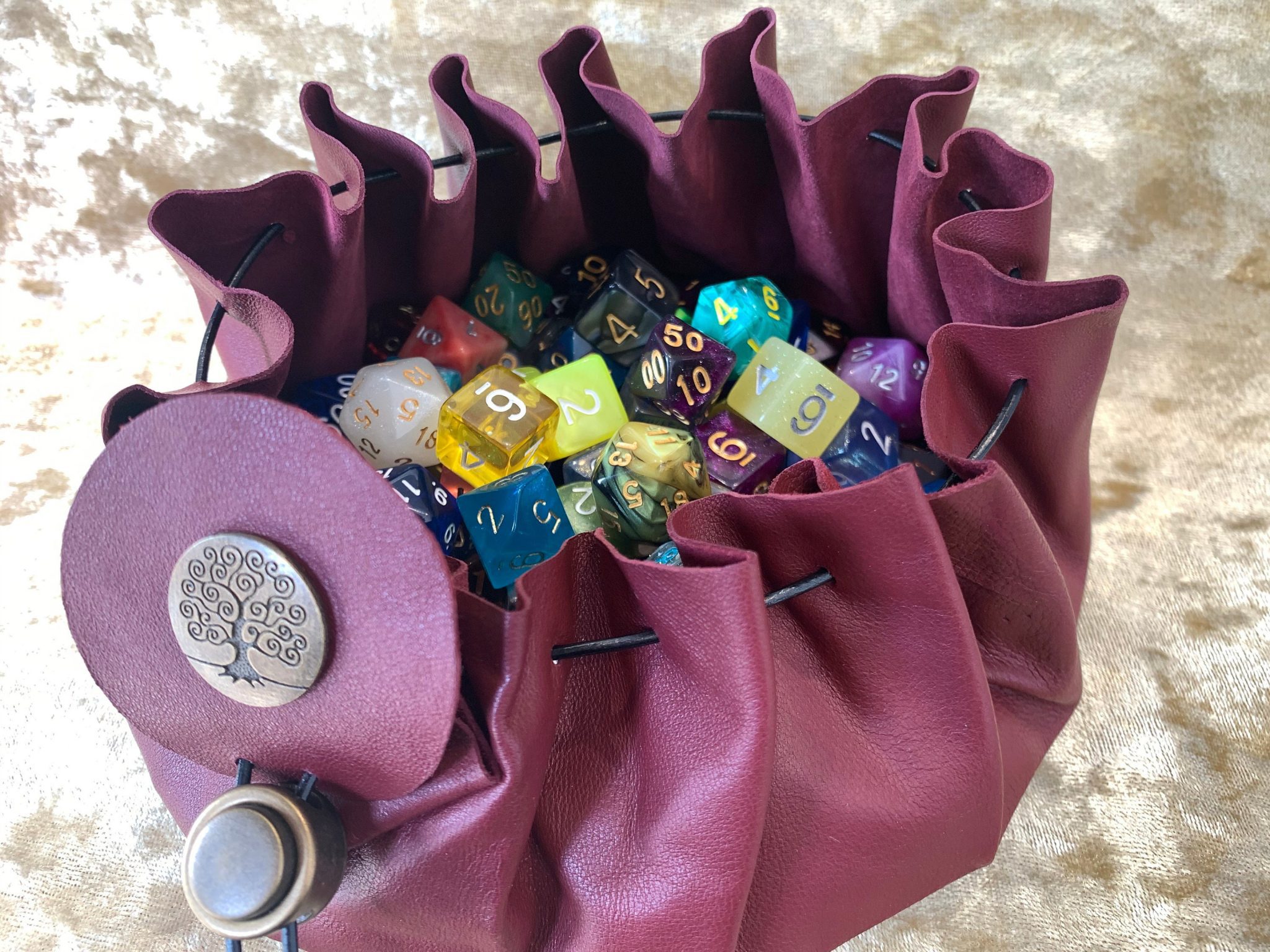 Dungeons and Dragons Large Genuine Real Luxury Handmade Leather Dice Bag