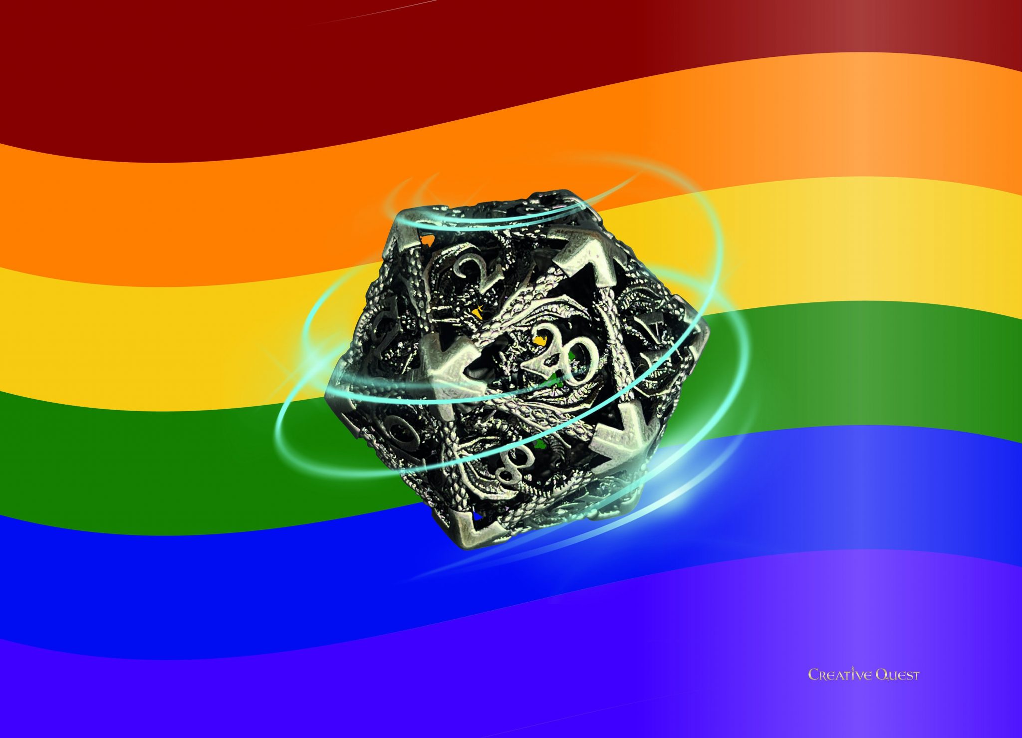 Dungeons & Dragons Rainbow LGBTQIA Pride Magic D20 Messenger Bag