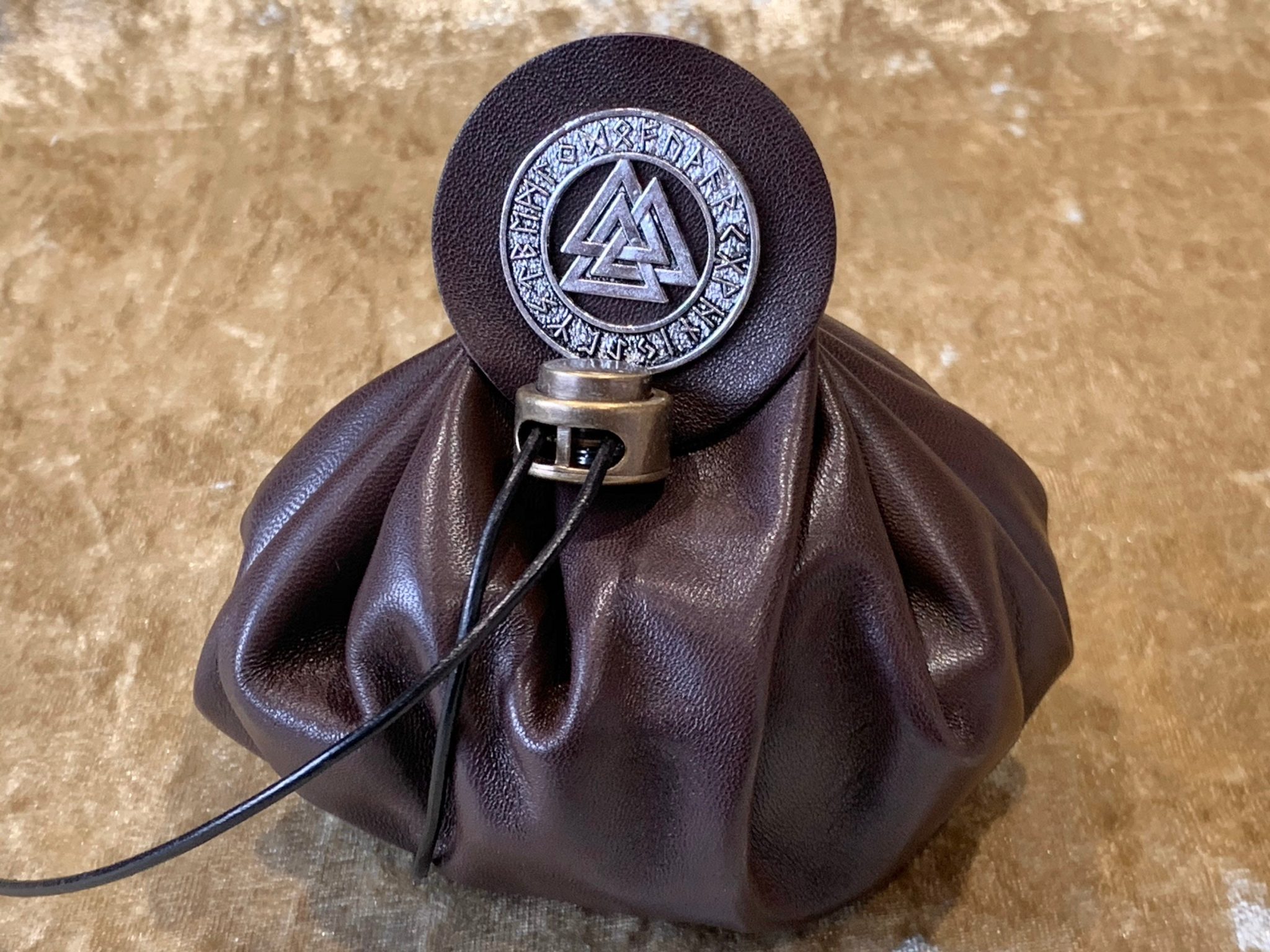 Dungeons and Dragons Vikings Valknut Large Genuine Real Luxury Leather ...