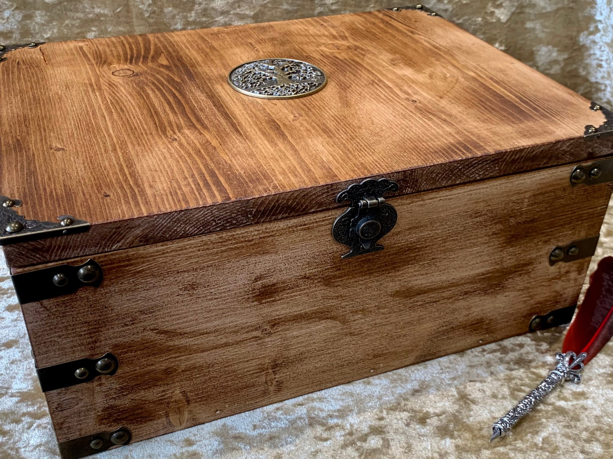 Fantasy Wood Box Chest Dungeons and Dragons wooden Chest with metal ...