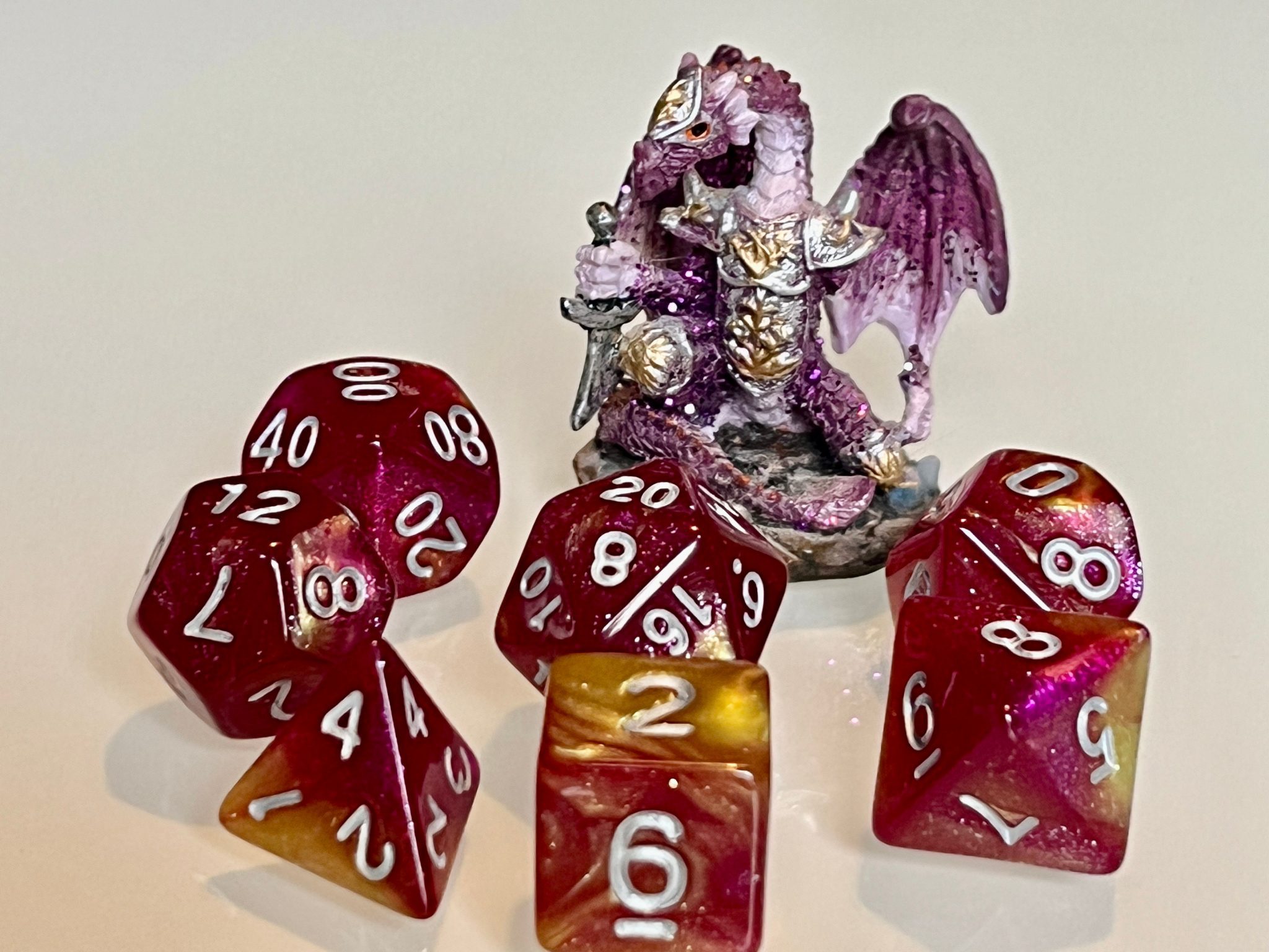 Lava Burst Polyhedral Dice for RPG Games like Dungeons and Dragons
