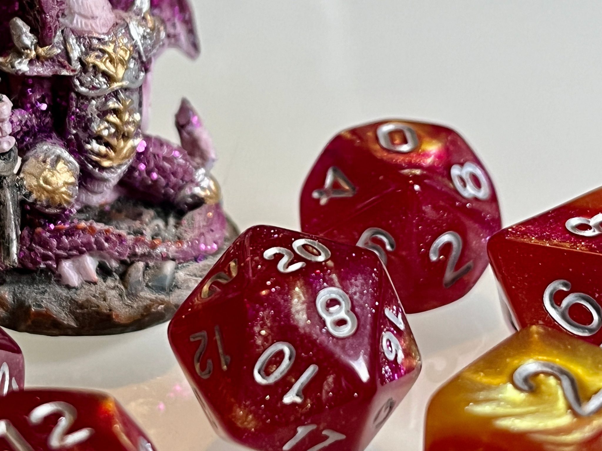 Lava Burst Polyhedral Dice for RPG Games like Dungeons and Dragons
