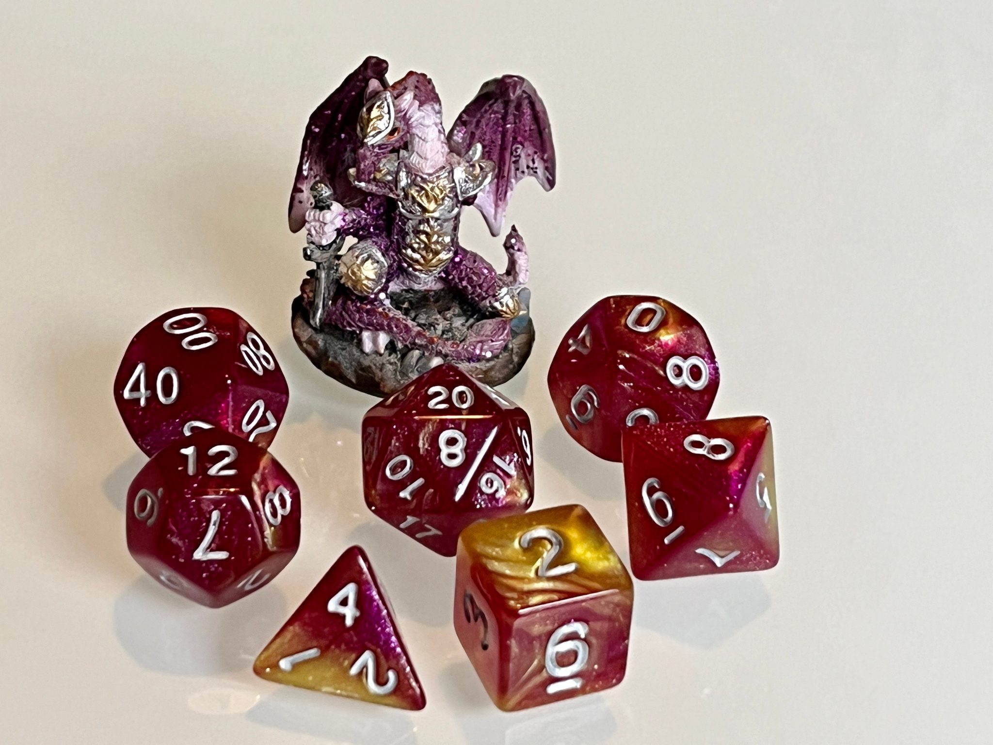 Lava Burst Polyhedral Dice for RPG Games like Dungeons and Dragons
