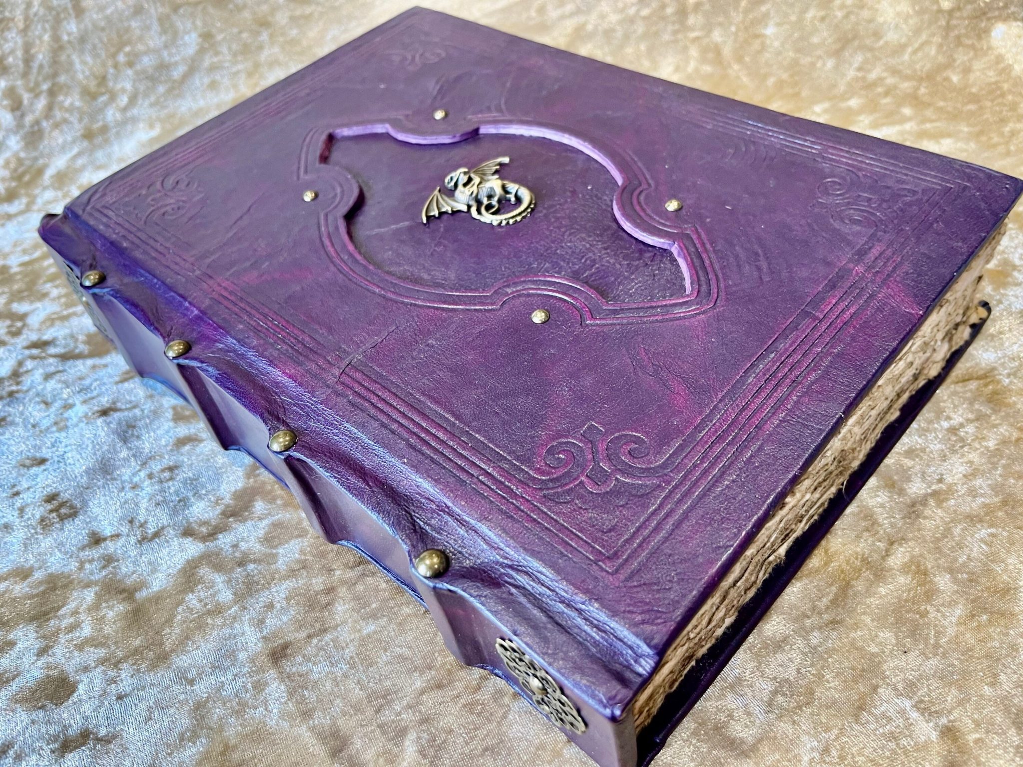 Leather Notebook Book of Shadows Dragon Fantasy old Tome Book Grimoire ...