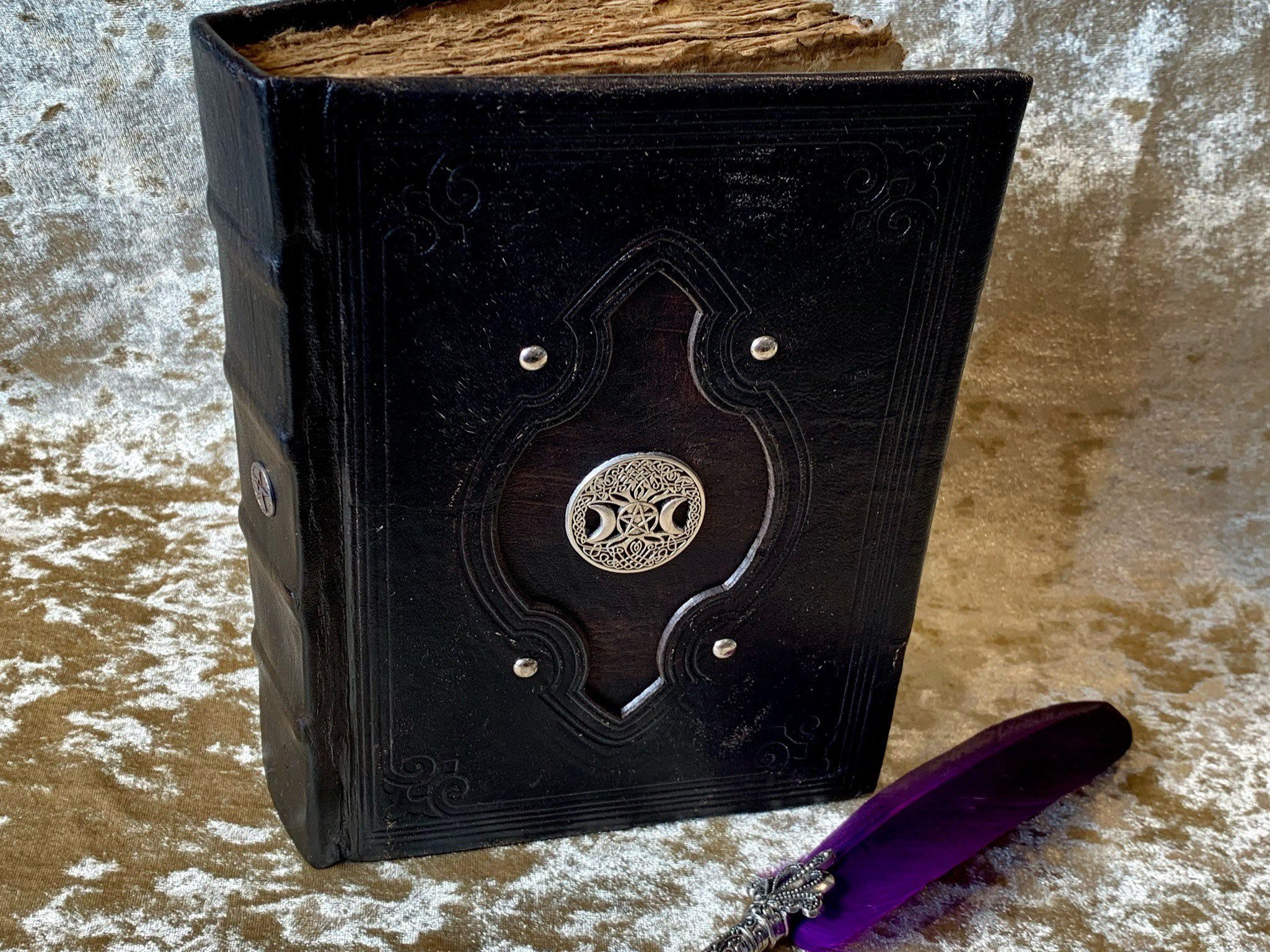 Leather Notebook BOS Book of Shadows Spell Book Antique Grimoire Tome ...