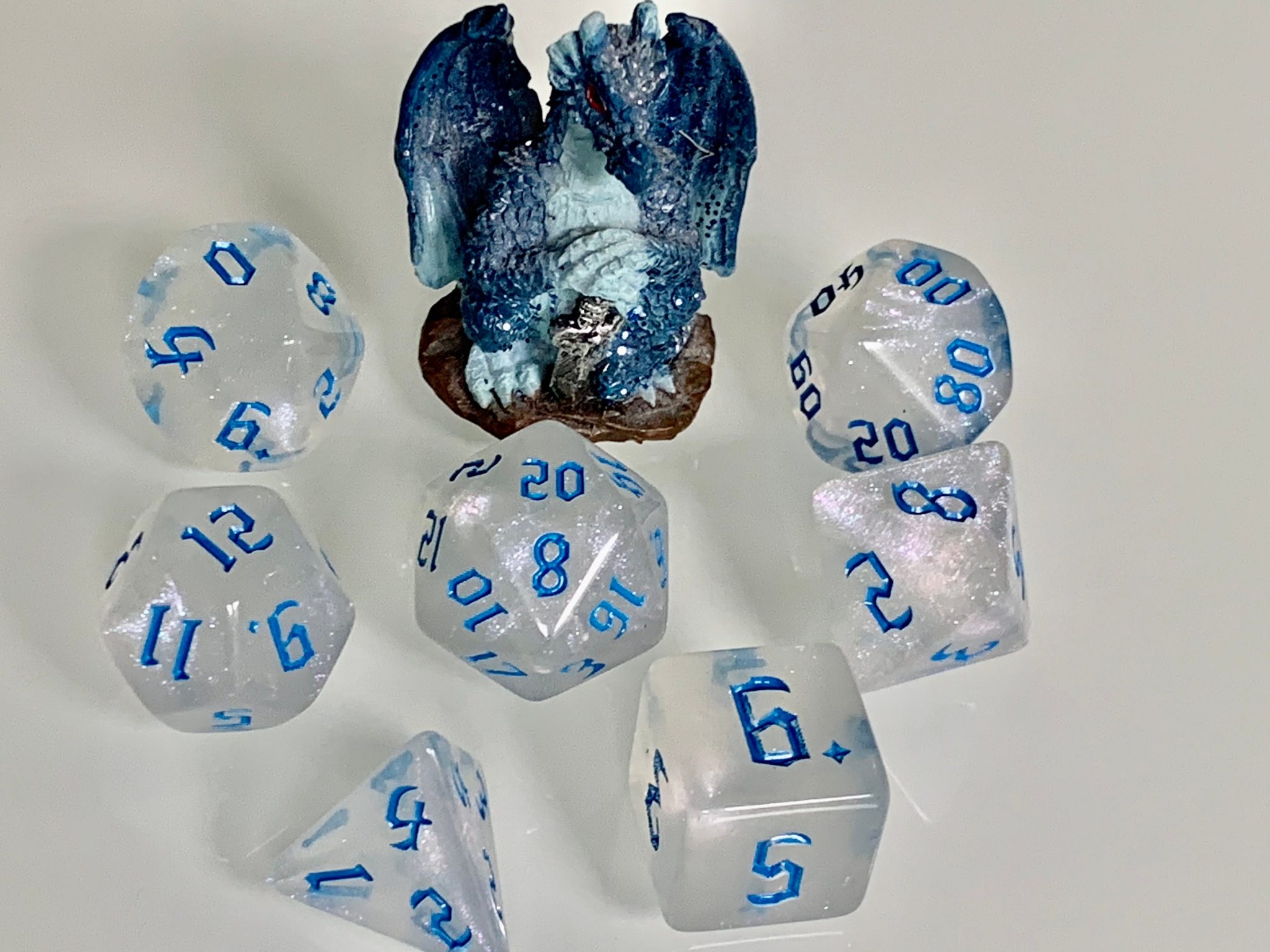Moonstone Opal ‘Pearl of Power’ Polyhedral Dice for RPG Games