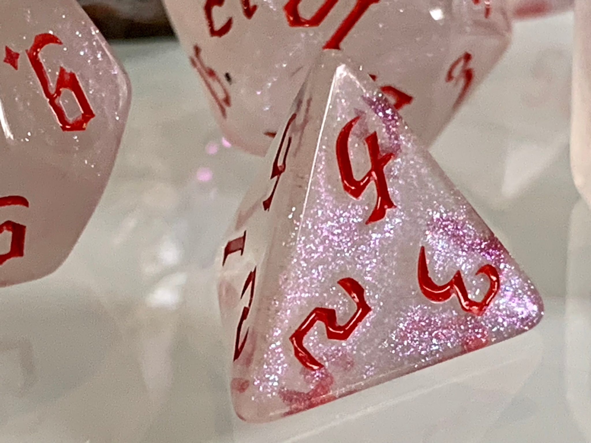 Moonstone Opal Red Polyhedral Dice for RPG Games like Dungeons and ...