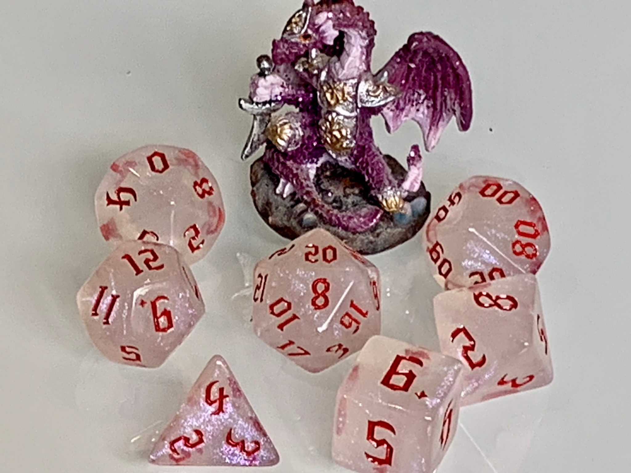Moonstone Opal Red Polyhedral Dice for RPG Games like Dungeons and ...