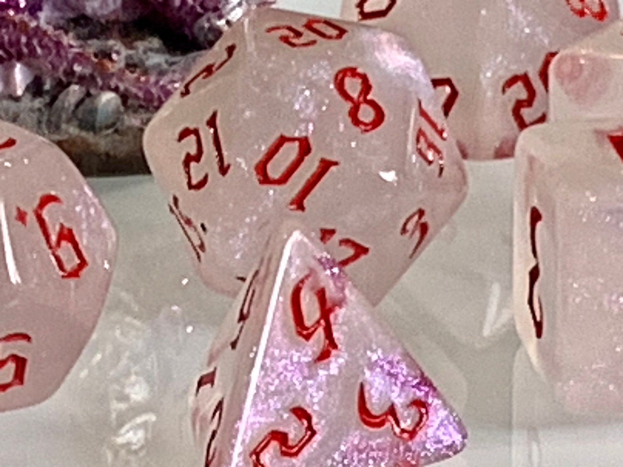 Moonstone Opal Red Polyhedral Dice for RPG Games like Dungeons and ...