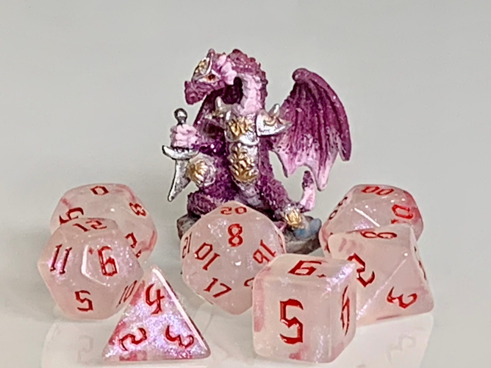 Moonstone Opal Red Polyhedral Dice for RPG Games like Dungeons and ...