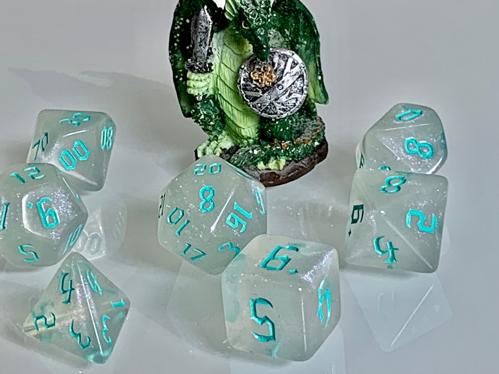 Moonstone Opal Teal Dice Games like Dungeons and Dragons
