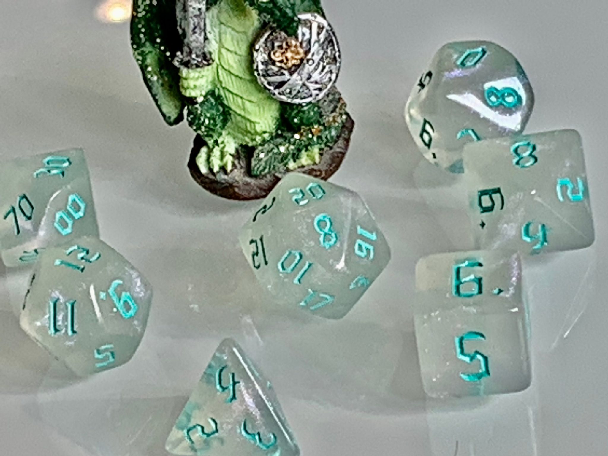 Moonstone Opal Teal Dice Games like Dungeons and Dragons