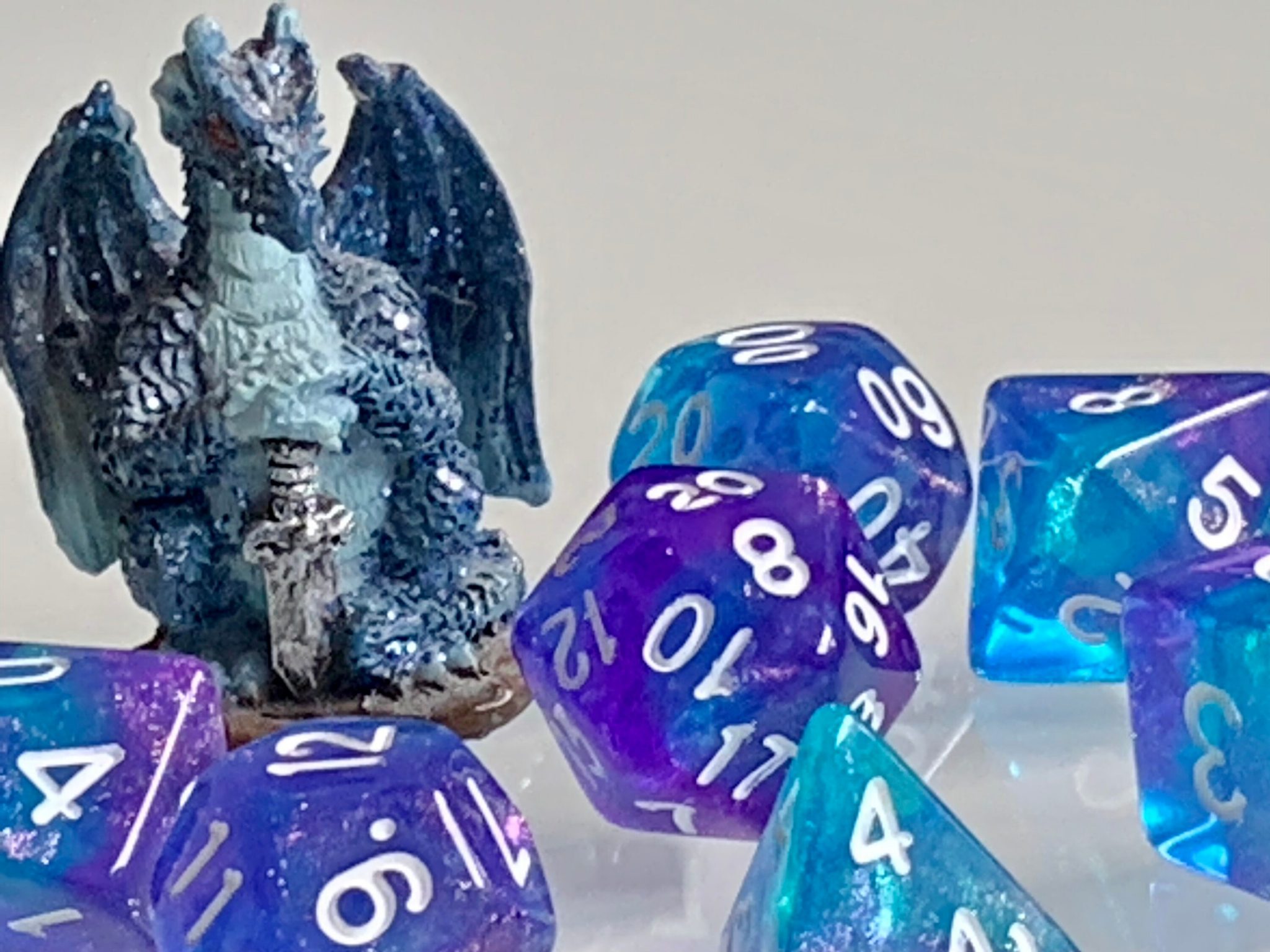 Mystic Sparkle Polyhedral Dice for RPG Games like Dungeons & Dragons