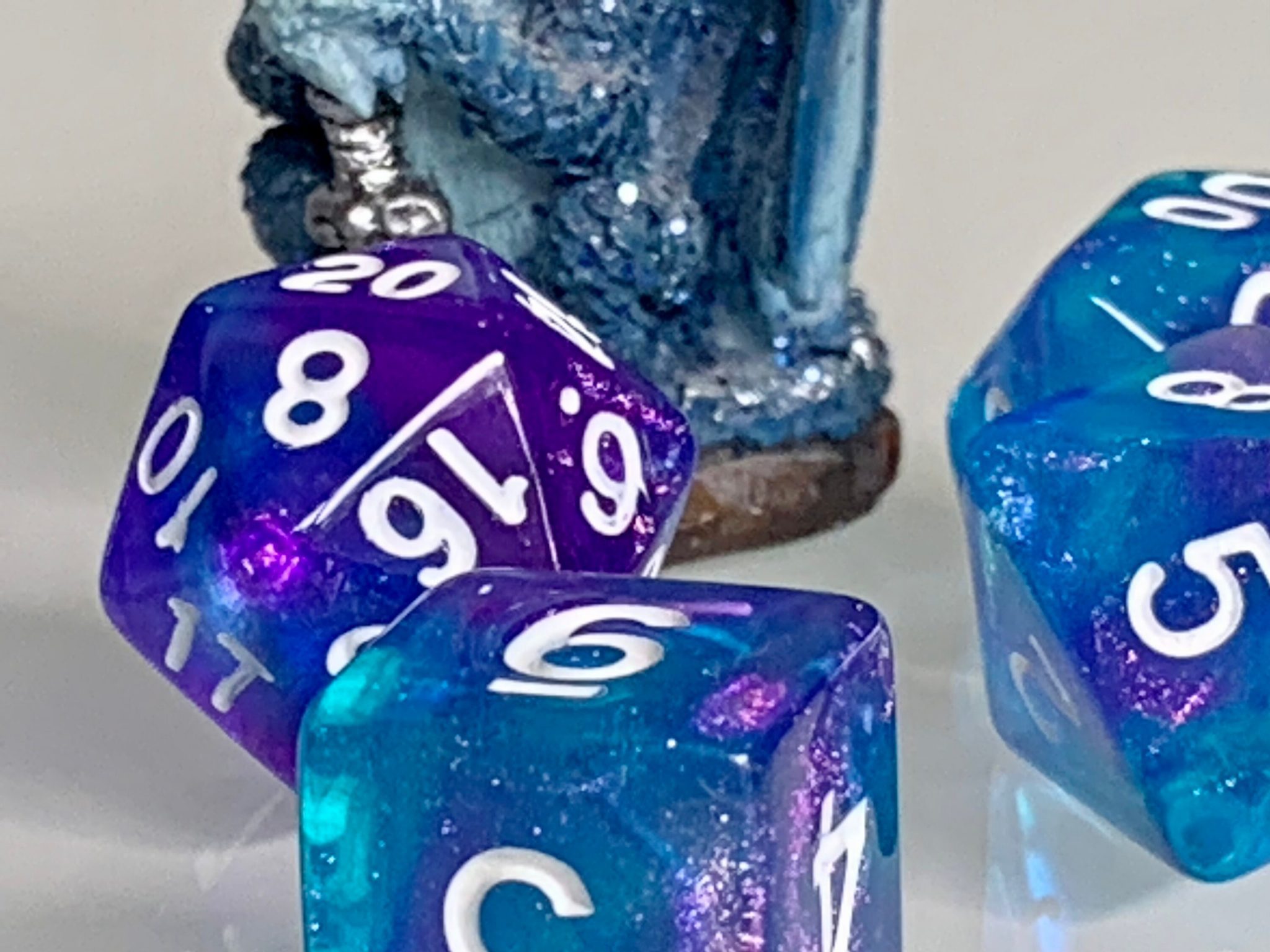 Mystic Sparkle Polyhedral Dice for RPG Games like Dungeons & Dragons