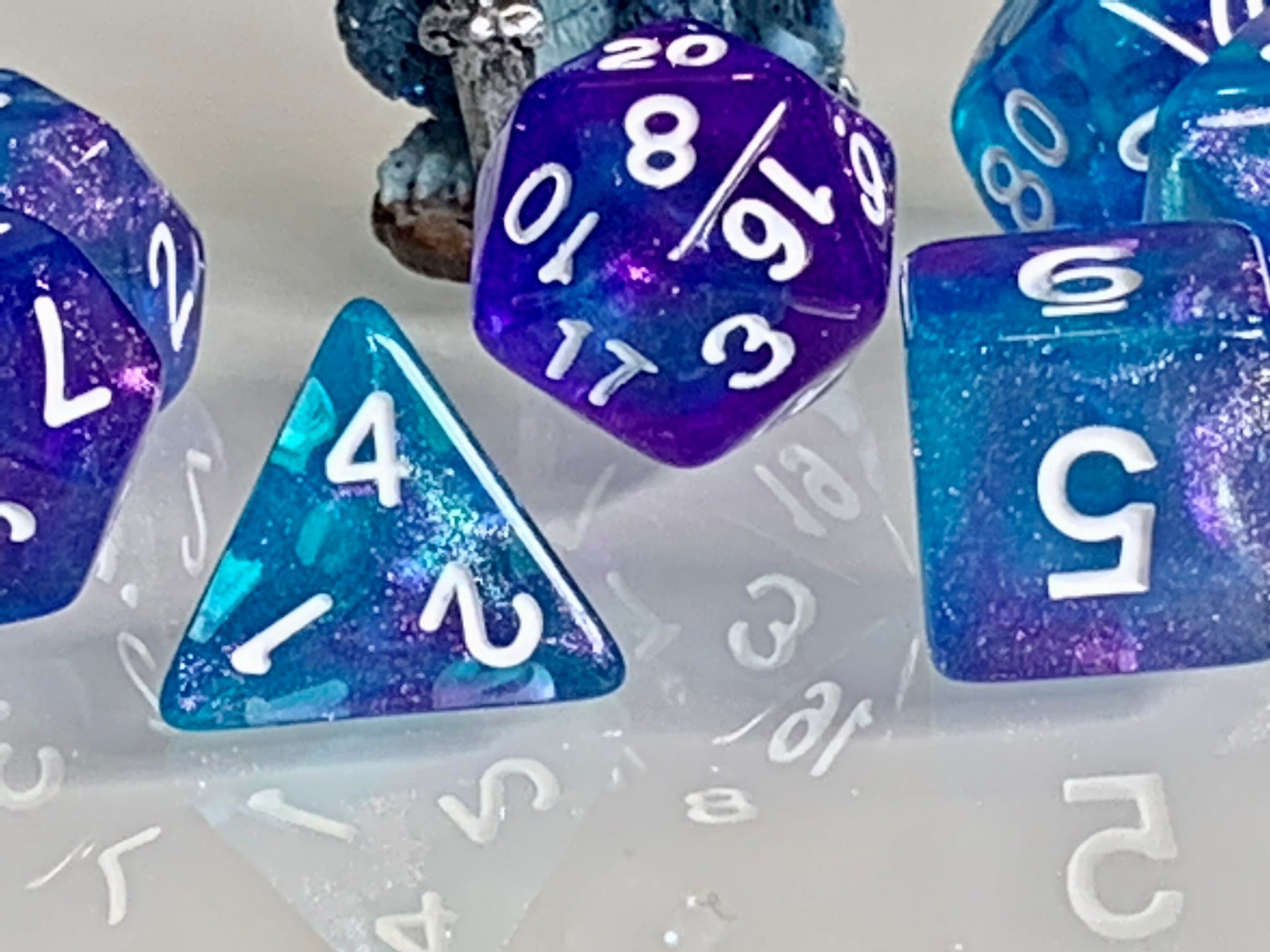 Mystic Sparkle Polyhedral Dice for RPG Games like Dungeons & Dragons