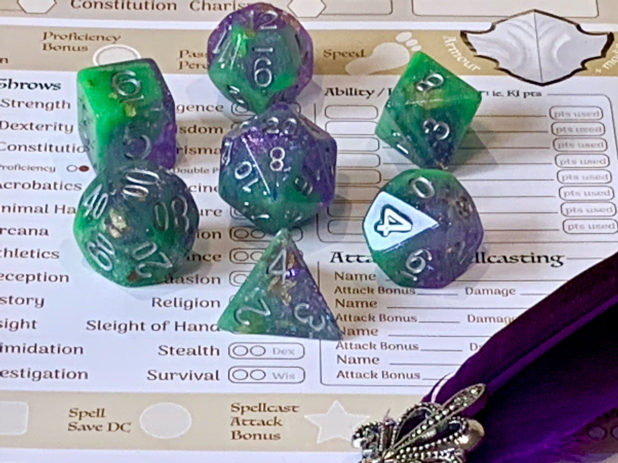 Poisoned Chalice Polyhedral Dice for RPG like Dungeons & Dragons