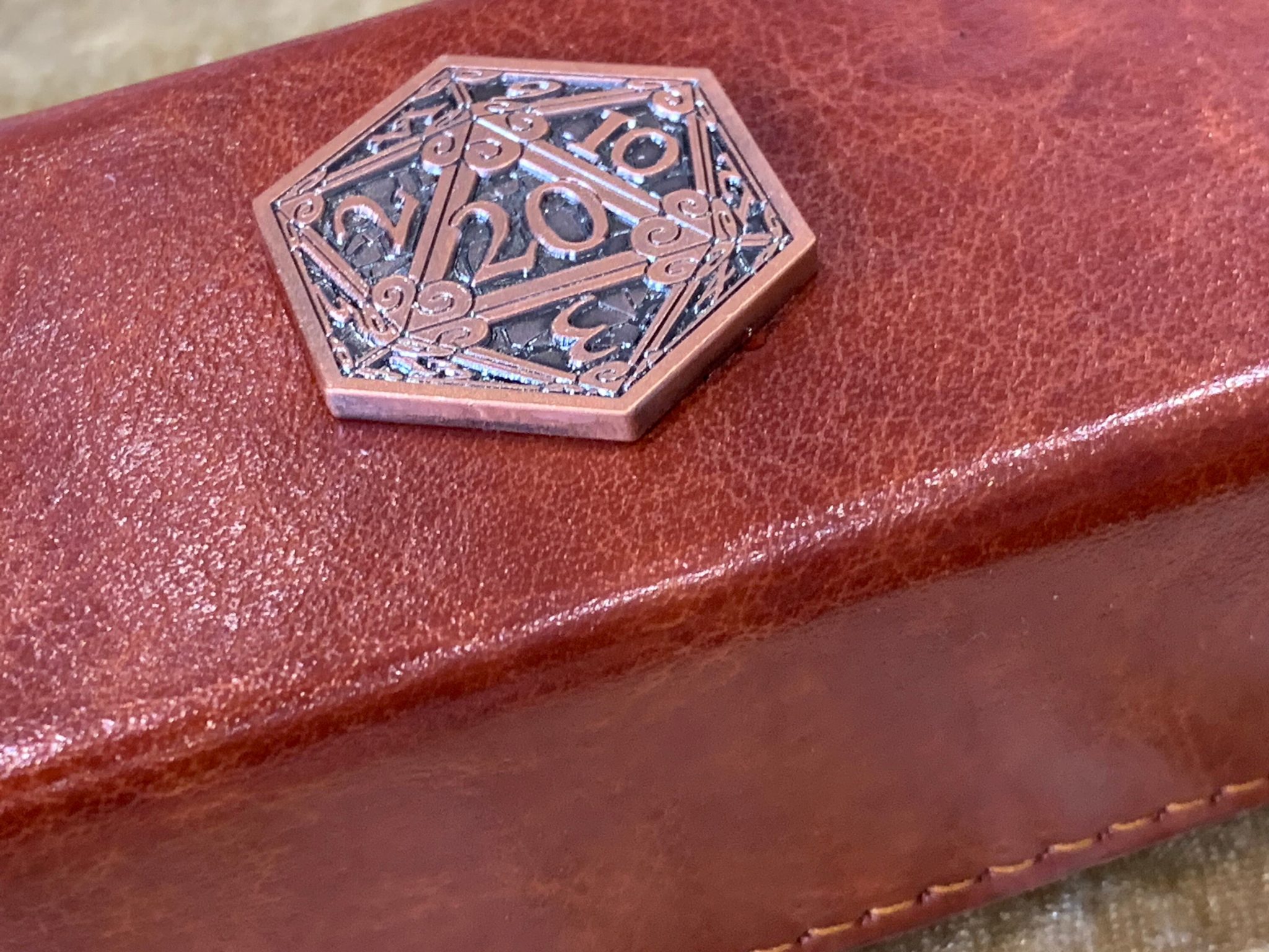 Vegan D20 Crit Coin Dice Box Dice Vault, Dice Tray and Holder.