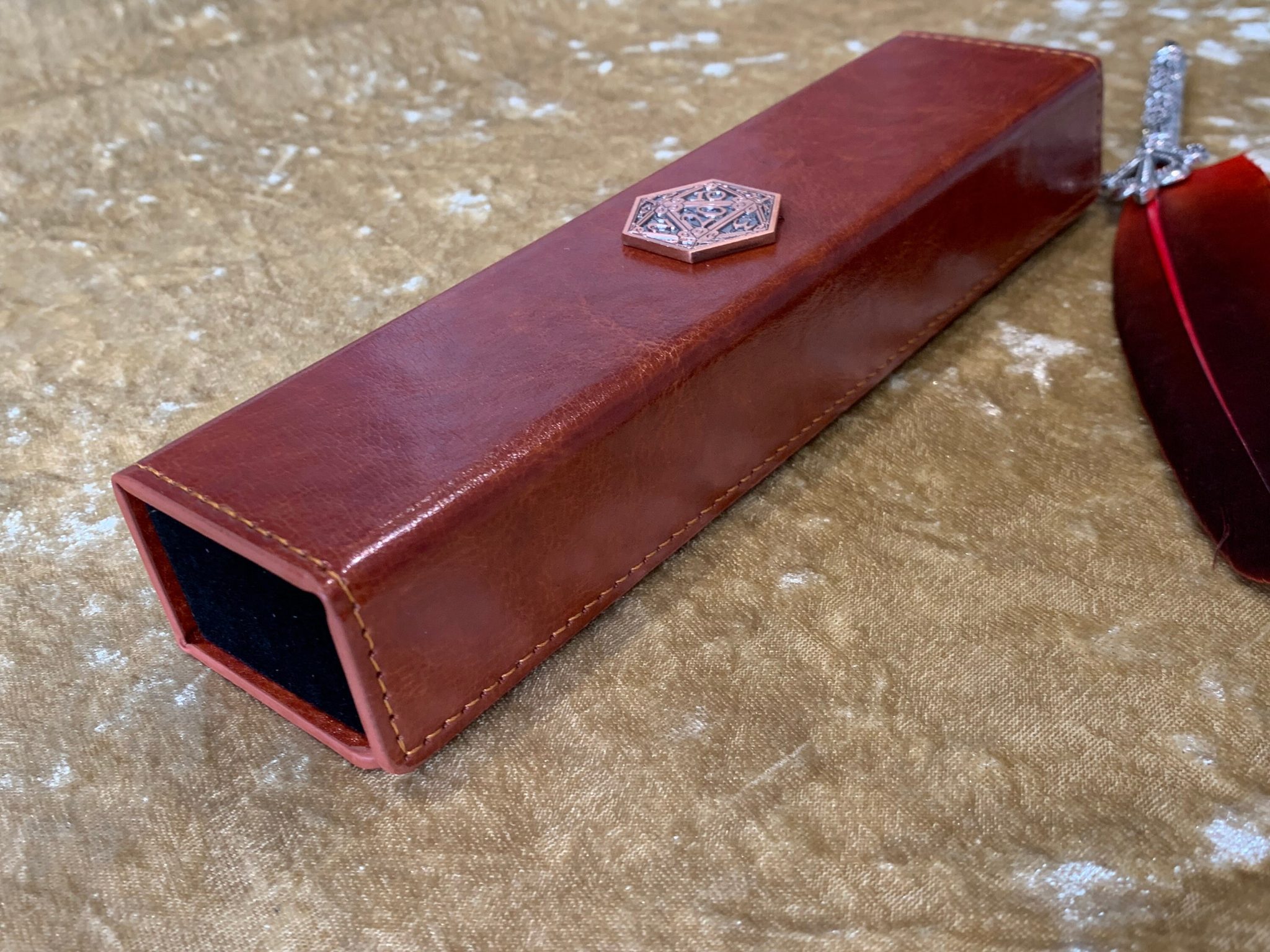 Vegan D20 Crit Coin Dice Box Dice Vault, Dice Tray and Holder.