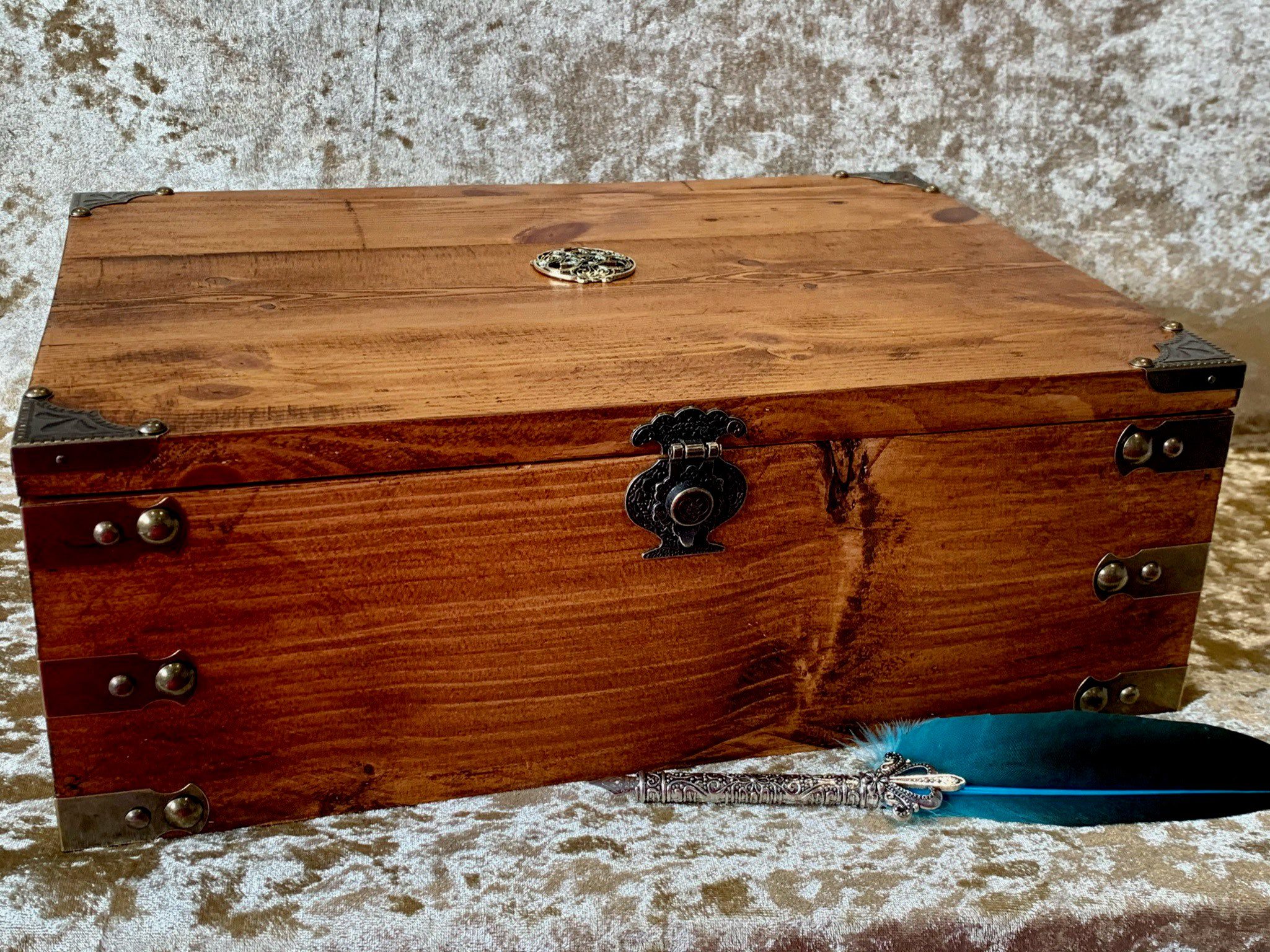 Wooden book box rpg Dice Chest Antique Dungeons & Dragons Celtic