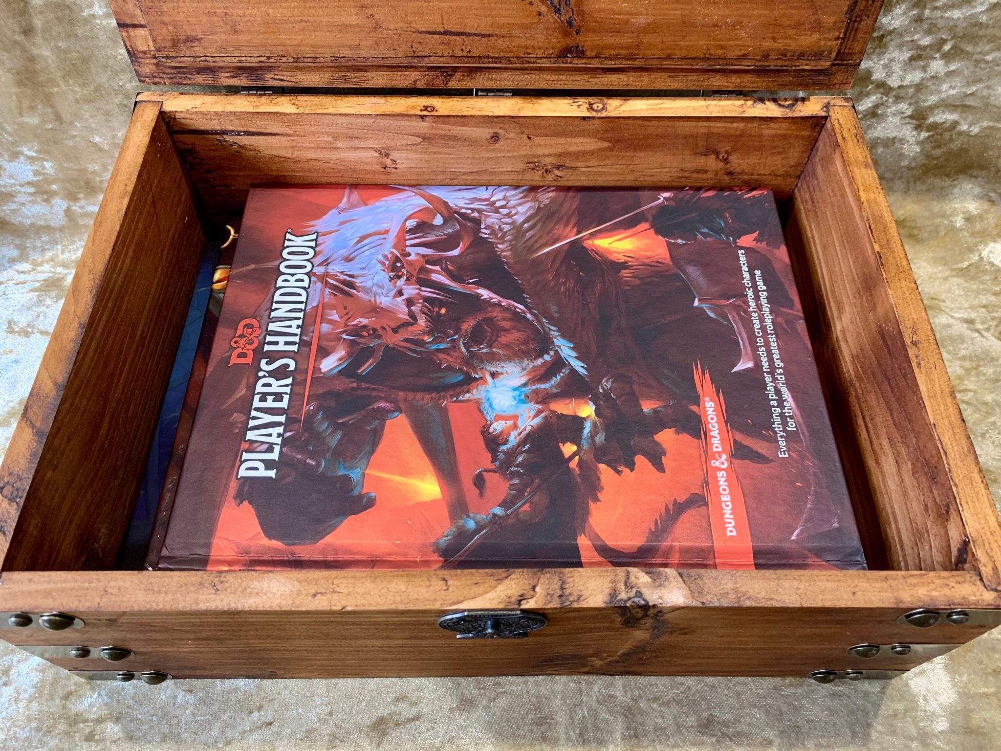 Wooden book box rpg Dice Chest Antique Dungeons & Dragons Celtic