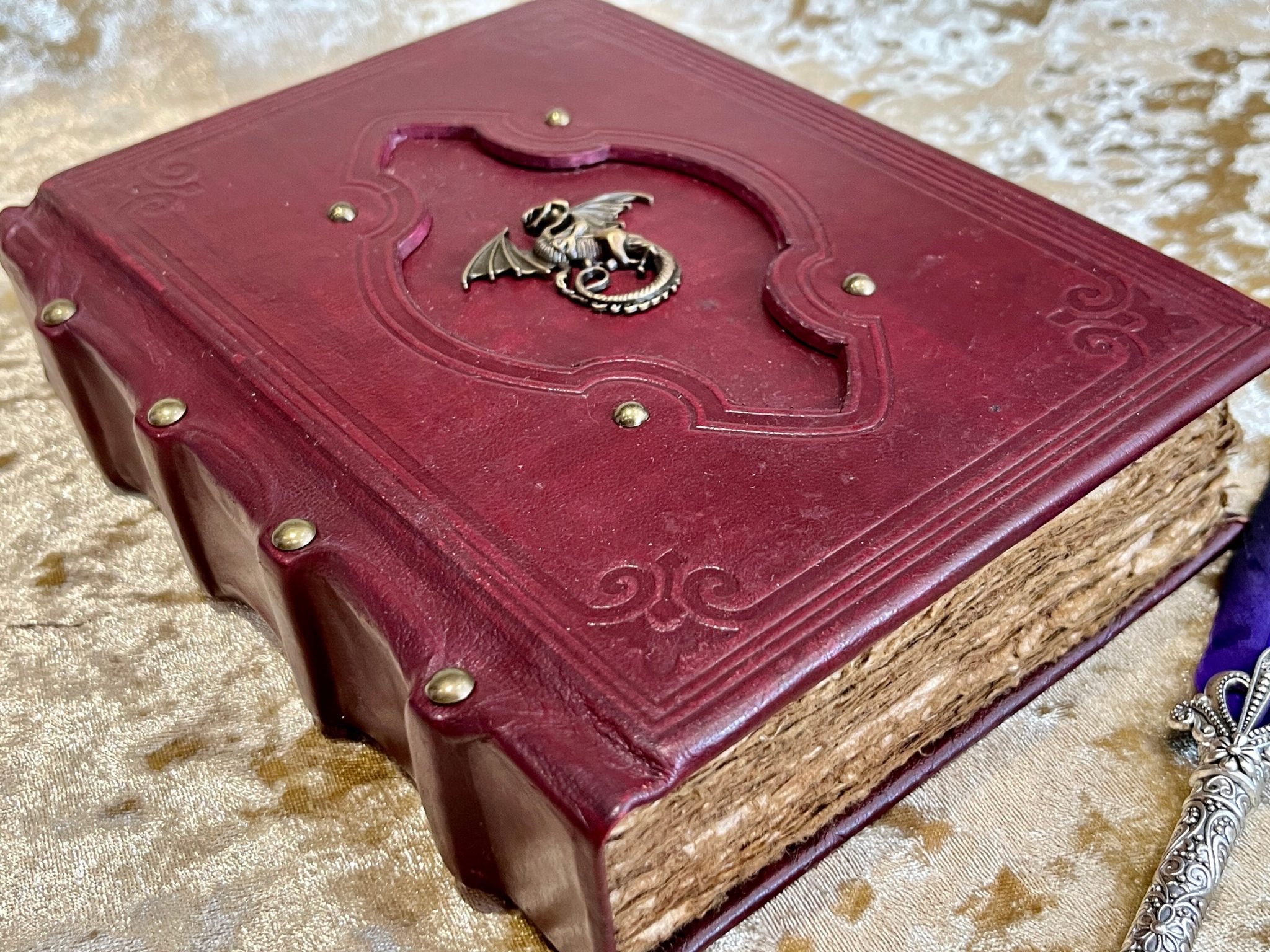 Leather A5 Dragon Notebook, Tome, Grimoire, Spell Book, with Fantasy ...