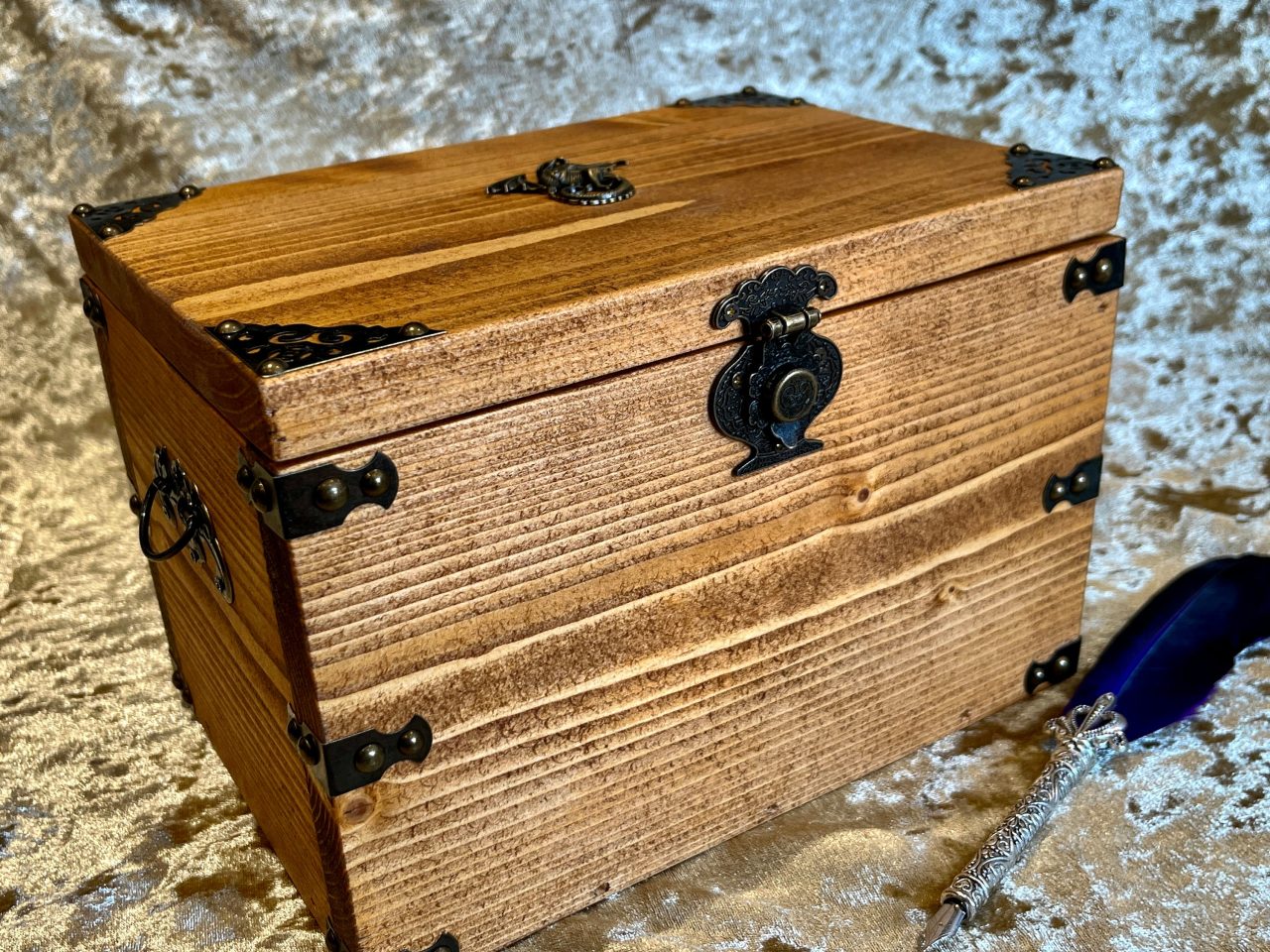 Wood Fantasy Wooden Box Treasure Chest Dungeons and Dragons Dice Box ...