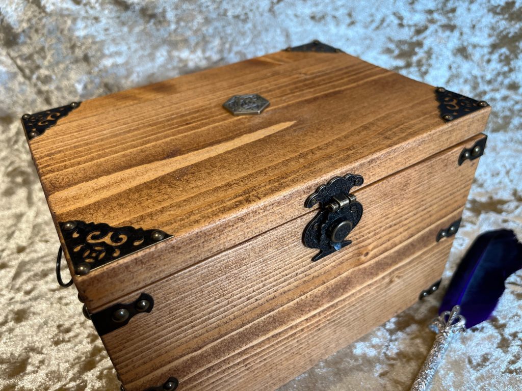 Fantasy Wooden Box Rpg Wood Treasure Chest Dungeons and Dragons Dice ...