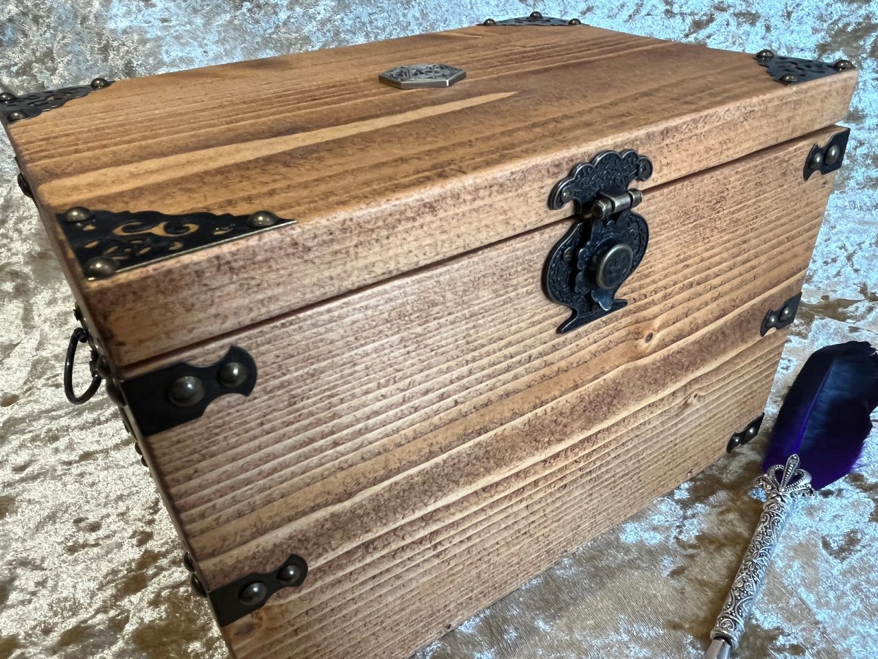 Fantasy Wooden Box Rpg Wood Treasure Chest Dungeons and Dragons Dice ...