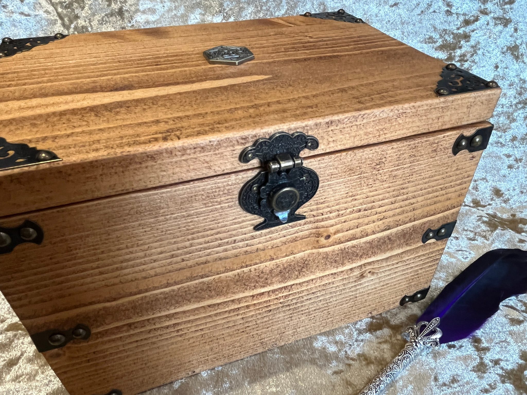 Fantasy Wooden Box Rpg Wood Treasure Chest Dungeons and Dragons Dice ...