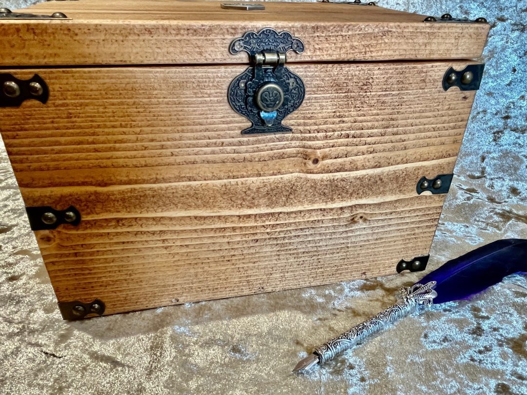 Fantasy Wooden Box Rpg Wood Treasure Chest Dungeons and Dragons Dice ...