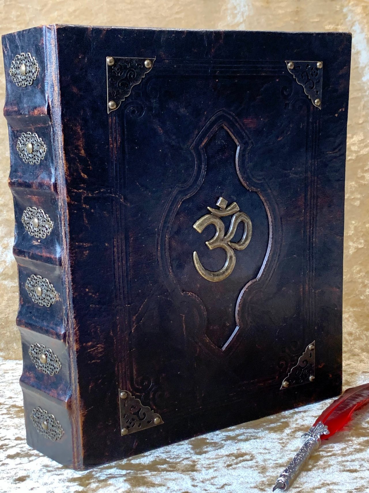 Leather Binder A4 Fantasy ‘Ohm’ Witchcraft, D&D, RPG, Prop, Tome Book ...