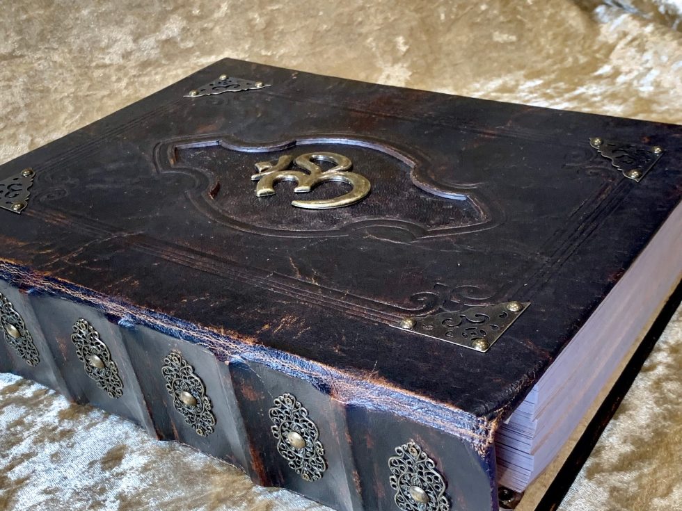 Leather Binder A4 Fantasy ‘Ohm’ Witchcraft, D&D, RPG, Prop, Tome Book ...