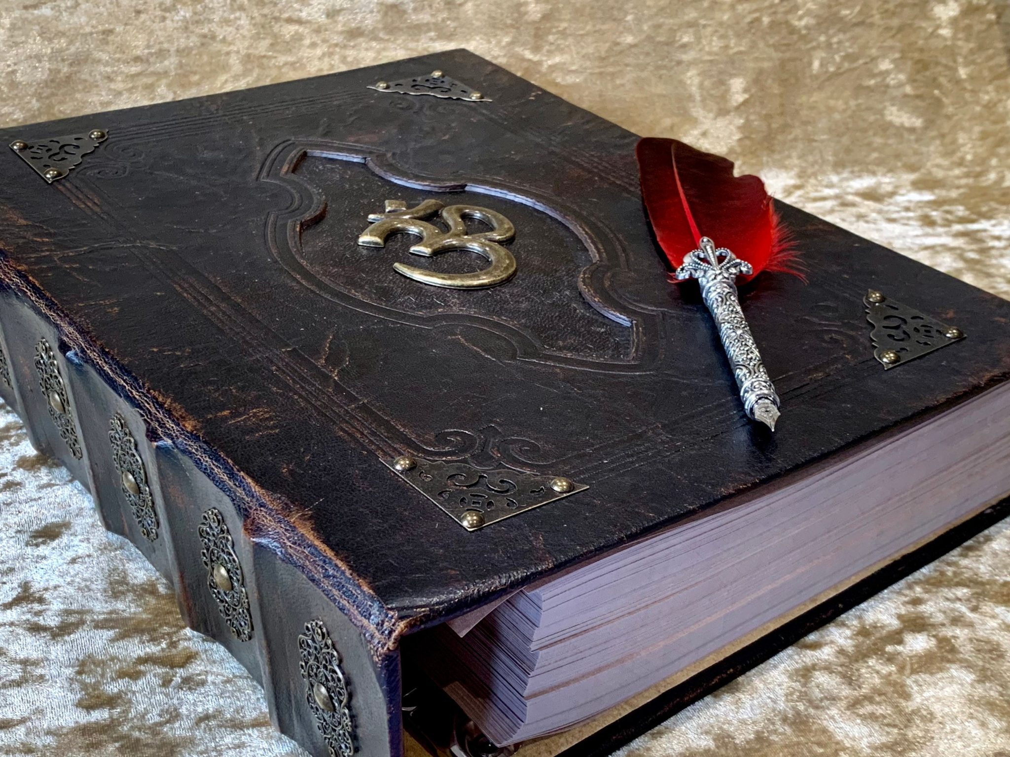 Leather Binder A4 Fantasy 'Ohm' Witchcraft, D&D, RPG, Prop, Tome Book ...