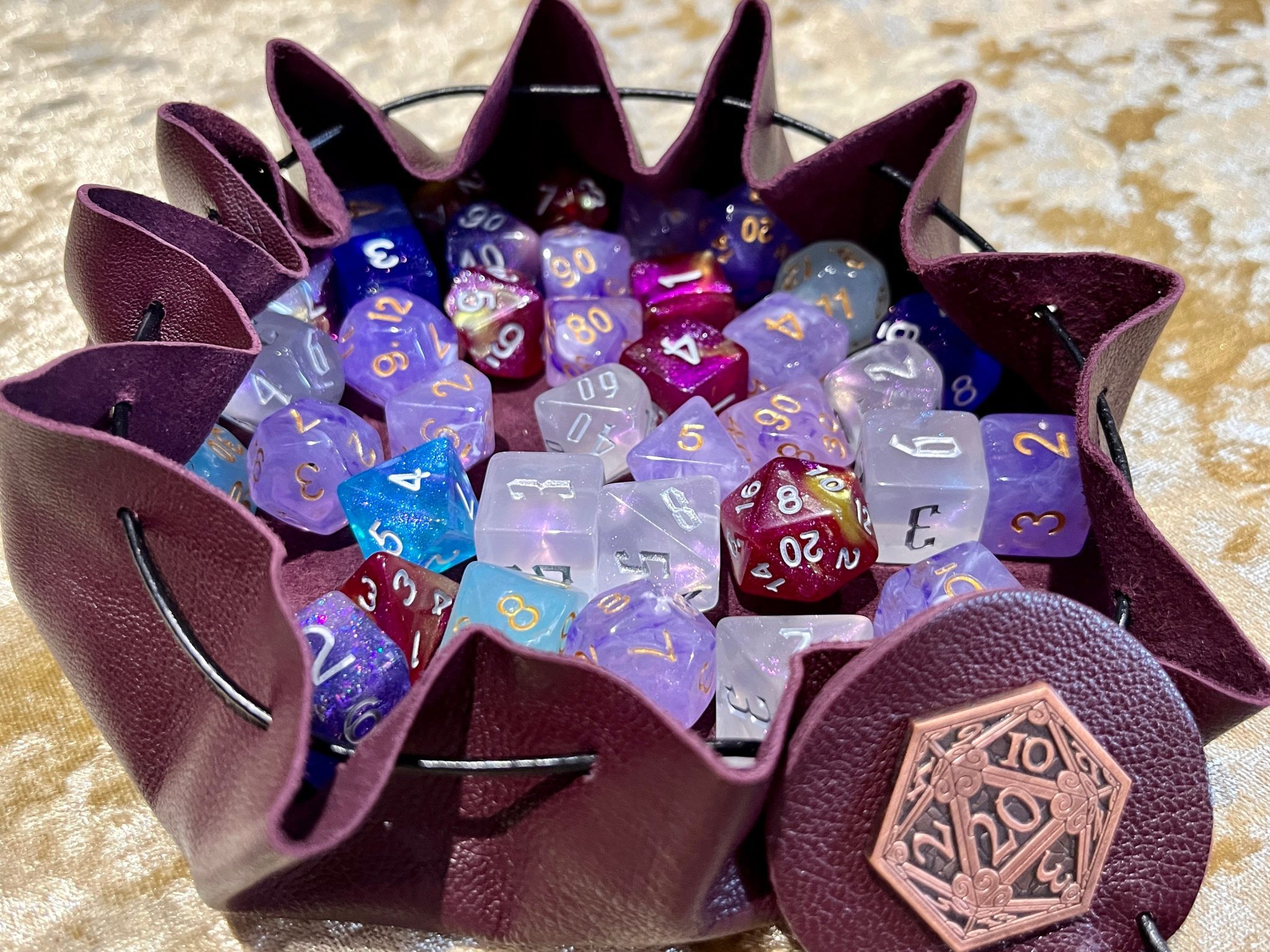 Leather Dice Bag Pouch for Dungeons and Dragons, RPG and Cosplay ...