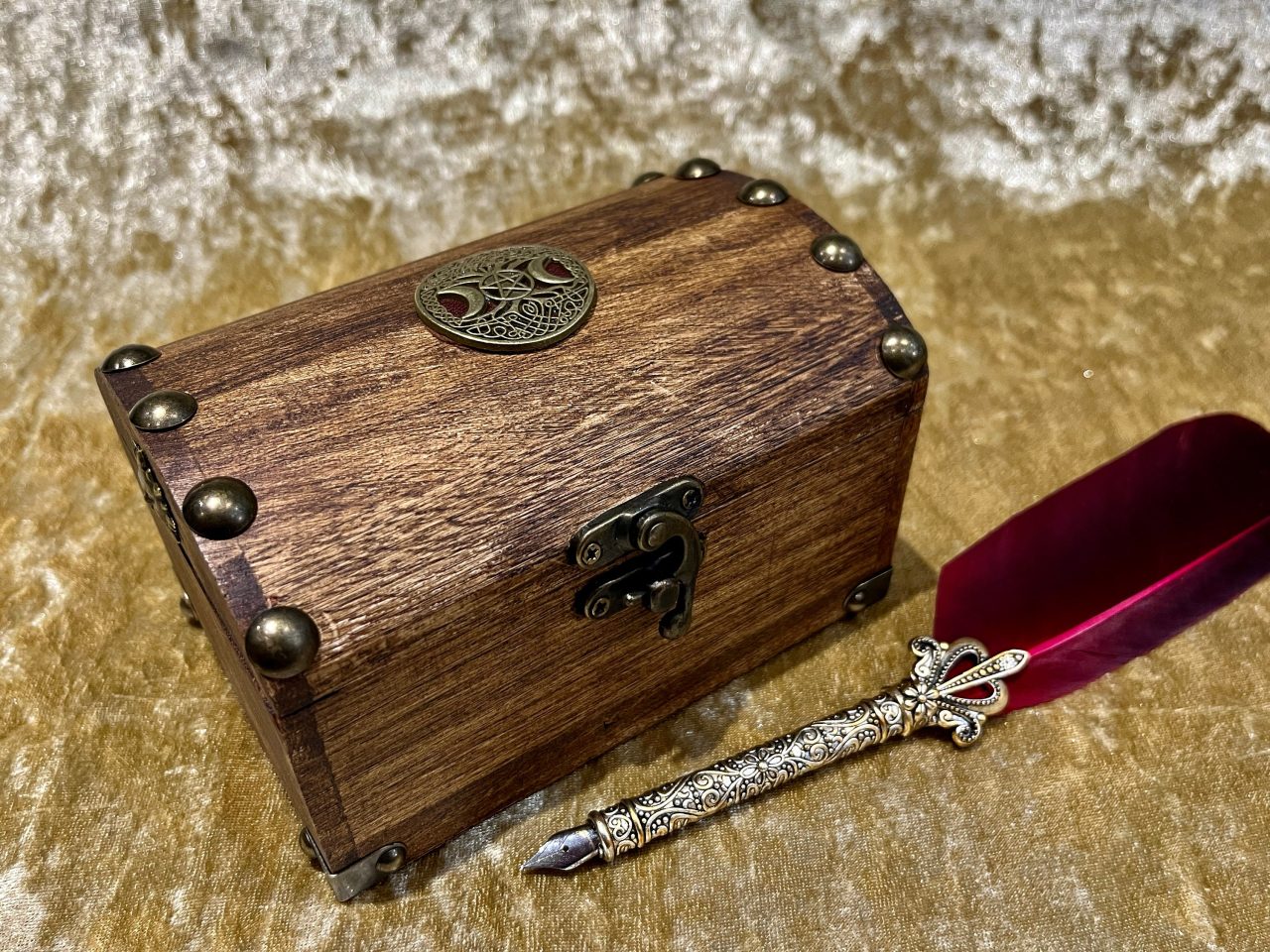 Triple Goddess Fantasy Wooden DND Dice Chest and DnD Dice Box for ...