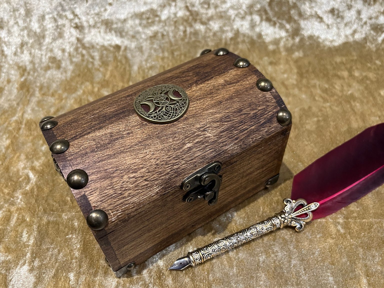 Triple Goddess Fantasy Wooden DND Dice Chest and DnD Dice Box for ...