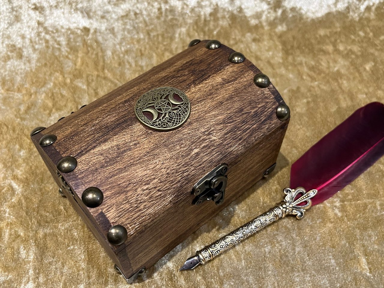 Triple Goddess Fantasy Wooden DND Dice Chest and DnD Dice Box for ...